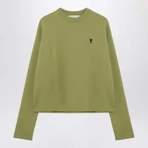 AMI Paris De Coeur Crewneck Sweatshirt - Green