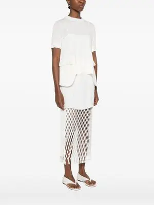 Sacai Wool And Cotton Blend T-shirt With Flap Pockets