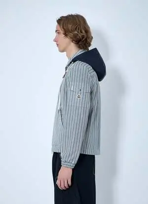 Moncler Havas Striped Zip-up Shirt Jacket - Blue