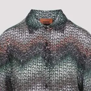 Missoni Caperdoni Knitted Viscose Shirt With Rhinestones - Multicolor