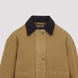 Acne Studios Rust Cotton Jacket With Velvet Collar