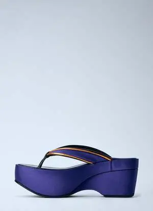 Dries Van Noten Satin Platform Thong Sandals