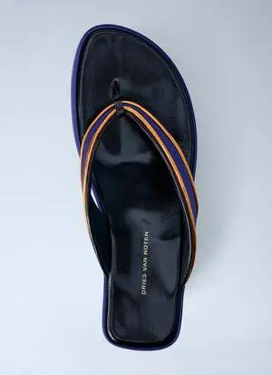 Dries Van Noten Satin Platform Thong Sandals