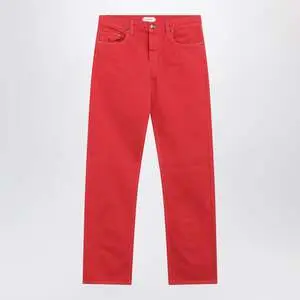 Versace Straight Leg Cotton Denim Jeans - Red