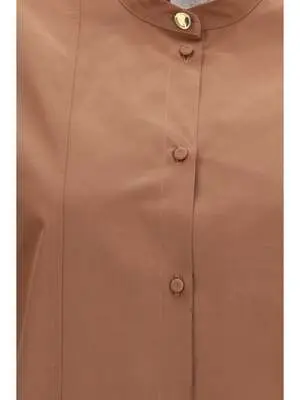 FORTE_FORTE High-neck Puff Sleeve Shirt - Red