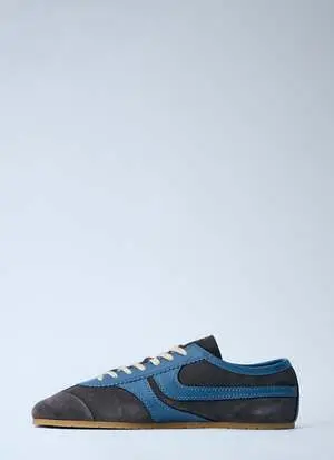 Dries Van Noten Suede Trimmed Leather Sneakers - Gray