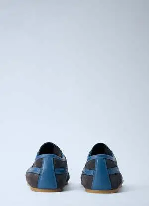 Dries Van Noten Suede Trimmed Leather Sneakers - Gray