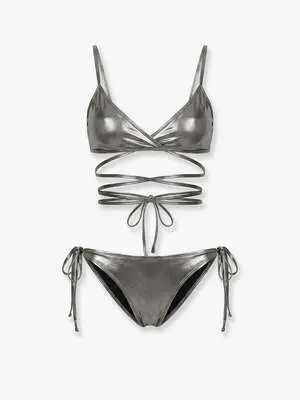 Attico Il Primo Bagno Lycra Bikini With Metallic Effect - Multicolor