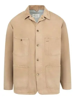 MAISON MARGIELA Beige Herringbone Cotton Sports Jacket - Multicolor