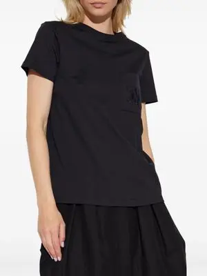 Max Mara Cotton T-shirt With Embroidered Logo