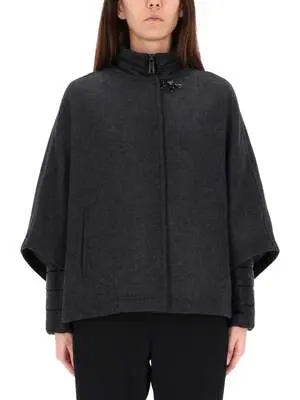 FAY FAY Double Face Cape Gray