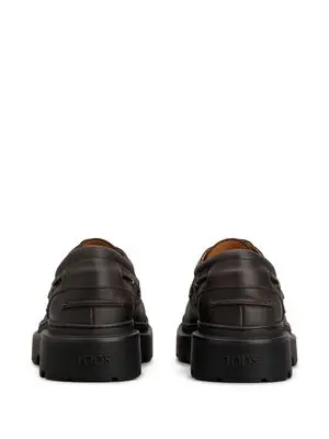 TOD'S Leather Loafers With Rubber Sole
