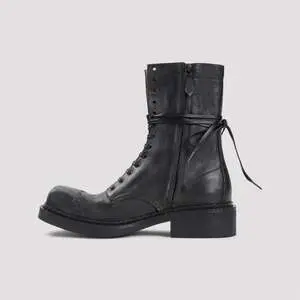 Miu Miu Calf Leather Lace-up Ankle Boots