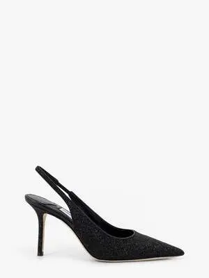 JIMMY CHOO Love Glitter Slingback Pumps - Black