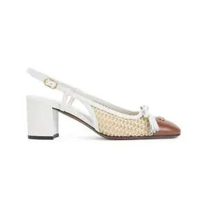 Valentino Garavani Slingback Pumps With Bow Detailing And Gold Tone Logo - Multicolor
