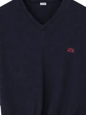 Loewe Sleeveless V-neck Wool Sweater With Knot Detailing - Multicolor