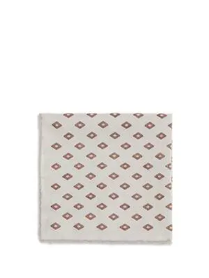 Brunello Cucinelli Silk Pochette With Diamond Pattern - Multicolor