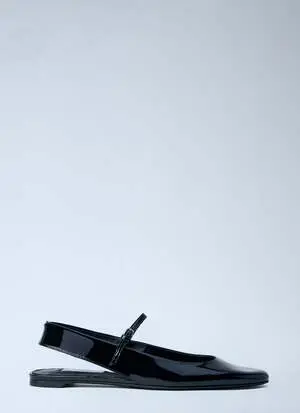 TOTEME Patent Leather Slingback Flats - Black