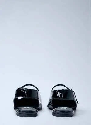 TOTEME Patent Leather Slingback Flats - Black