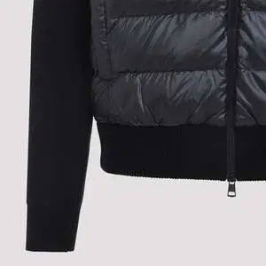 Moncler Ribbed Cardigan With Contrasting Stripes