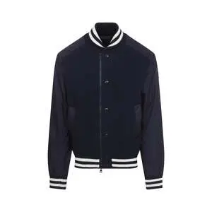 Moncler Ribbed Cardigan With Contrasting Stripes