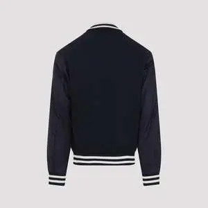 Moncler Ribbed Cardigan With Contrasting Stripes