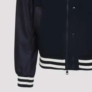 Moncler Ribbed Cardigan With Contrasting Stripes