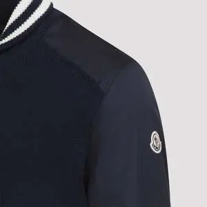 Moncler Ribbed Cardigan With Contrasting Stripes
