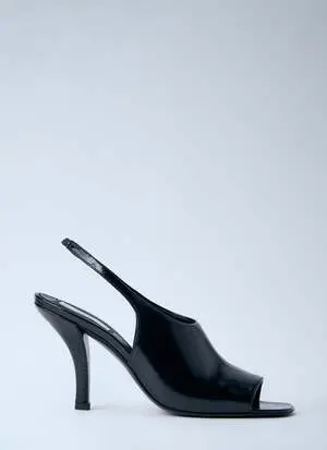 TOTEME Slingback Peep-toe Heels In Leather