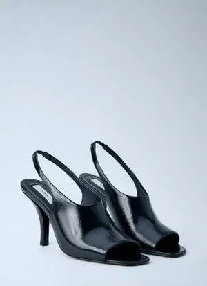 TOTEME Slingback Peep-toe Heels In Leather