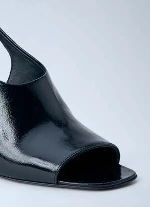 TOTEME Slingback Peep-toe Heels In Leather