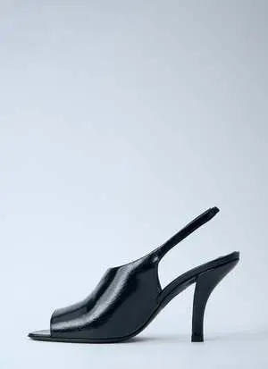 TOTEME Slingback Peep-toe Heels In Leather
