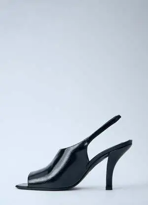 TOTEME Slingback Peep-toe Heels In Leather