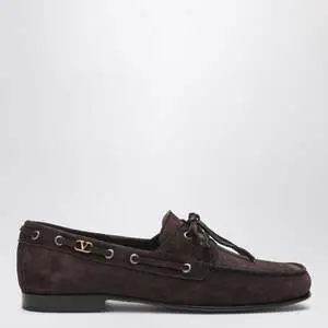 Valentino Garavani Suede Lace-up Loafers - Brown