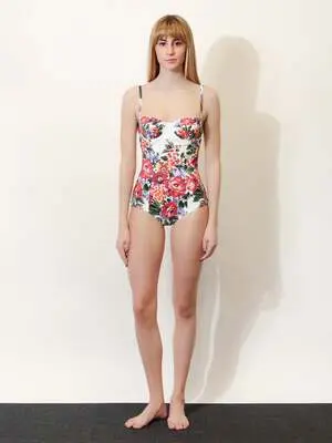 Dolce & Gabbana One-piece Swimsuit With Floral Print - Multicolor