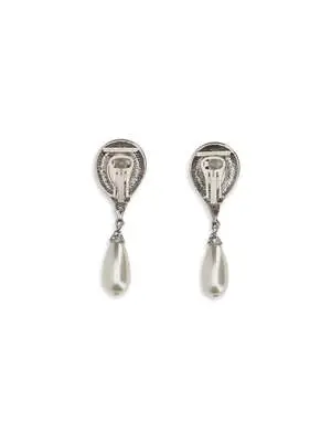 Alessandra Rich Crystal And Pearl Drop Earrings