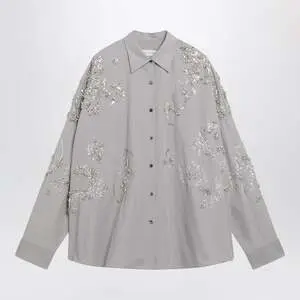Dries Van Noten Oversized Sequined Cotton Shirt