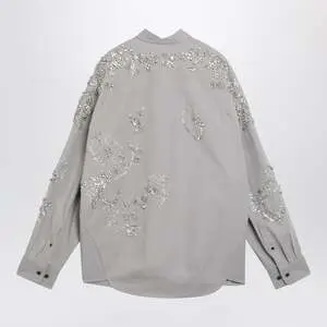 Dries Van Noten Oversized Sequined Cotton Shirt