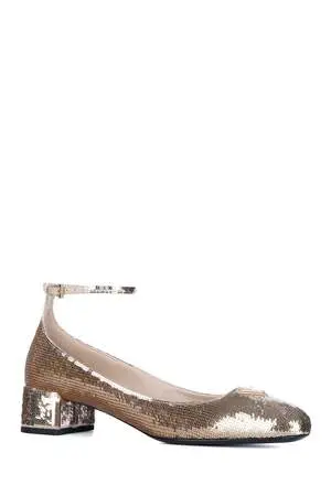 Prada Sequined Mules With Ankle Strap