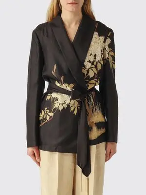 Max Mara Embroidered Wrap Jacket - Black