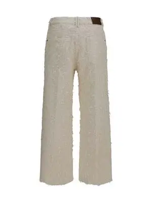 Brunello Cucinelli Square-leg Dyed Furry Pants With Monili - Multicolor