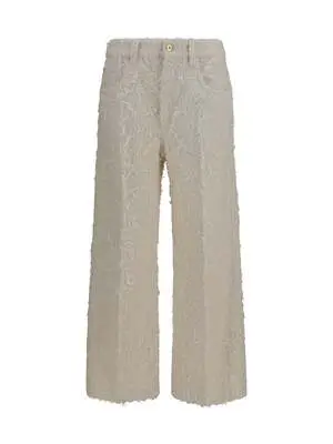 Brunello Cucinelli Brunello Cucinelli Square-Leg Dyed Furry Pants With Monili Multicolor