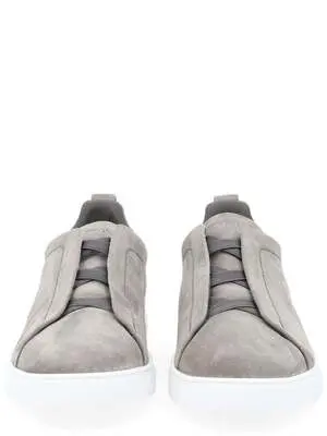 Zegna 232 Calf Leather Sneakers - Gray