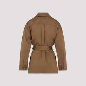 YVES SALOMON Belted Cotton Shirt Jacket - Multicolor