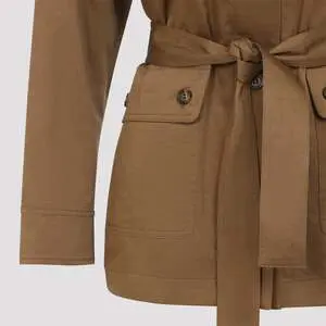 YVES SALOMON Belted Cotton Shirt Jacket - Multicolor