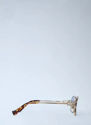Miu Miu Oval Sunglasses With Metal Frames - Gold