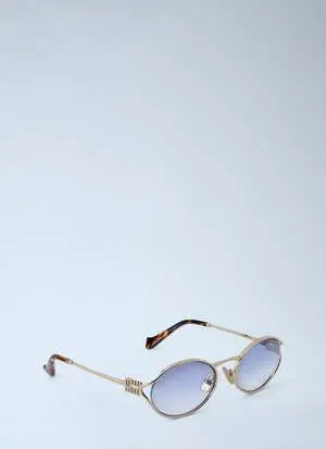 Miu Miu Oval Sunglasses With Metal Frames