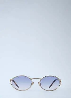 Miu Miu Oval Sunglasses With Metal Frames