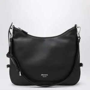 Prada Large Leather Shoulder Bag - Black