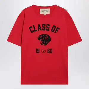Valentino Garavani T-shirt With Panther Print - Red